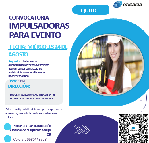 Nuevas oportunidades de empleo: IMPULSADORA PARA EVENTOS / QUITO en ...